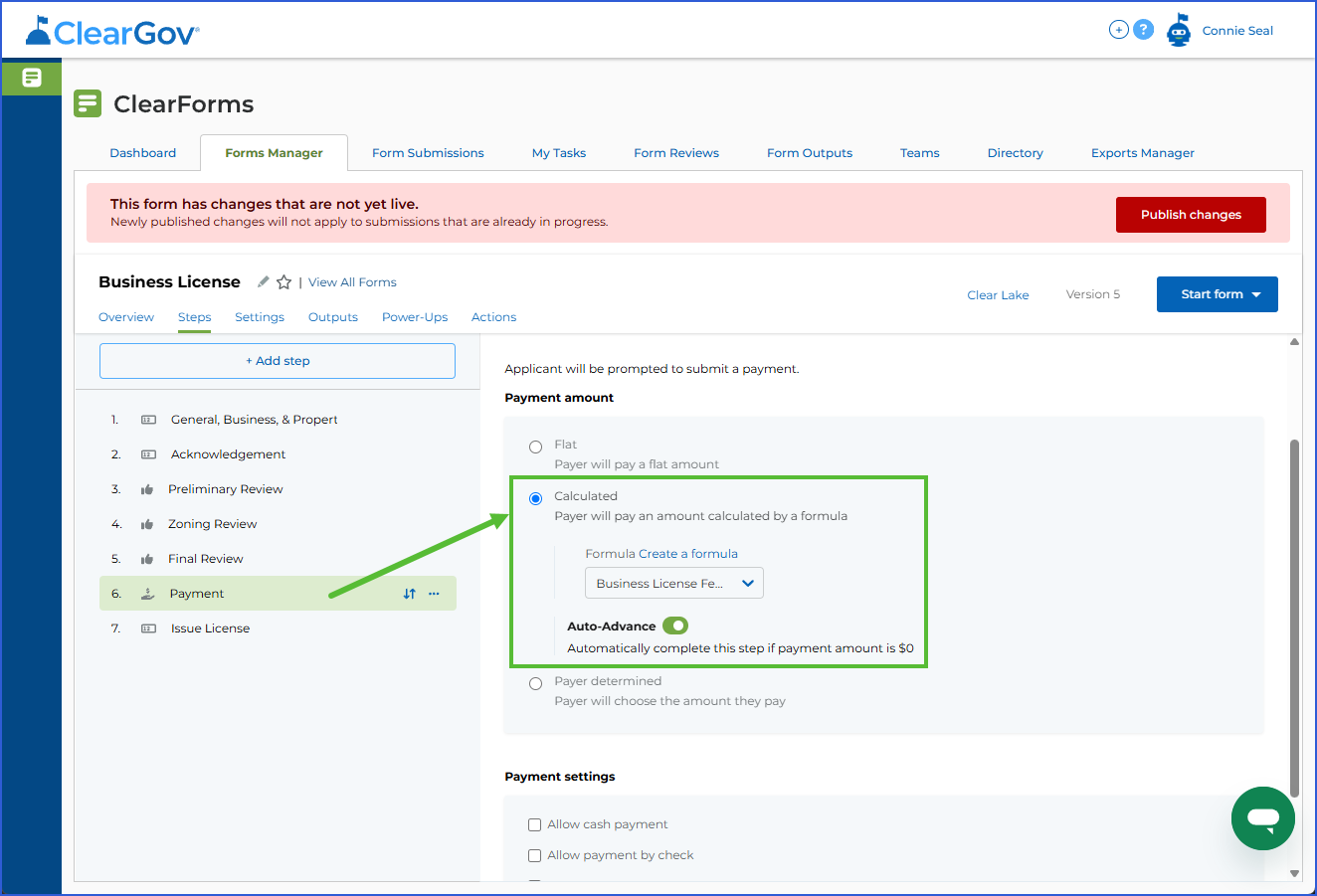 Using Formulas in a Payment Step – ClearGov Support Center