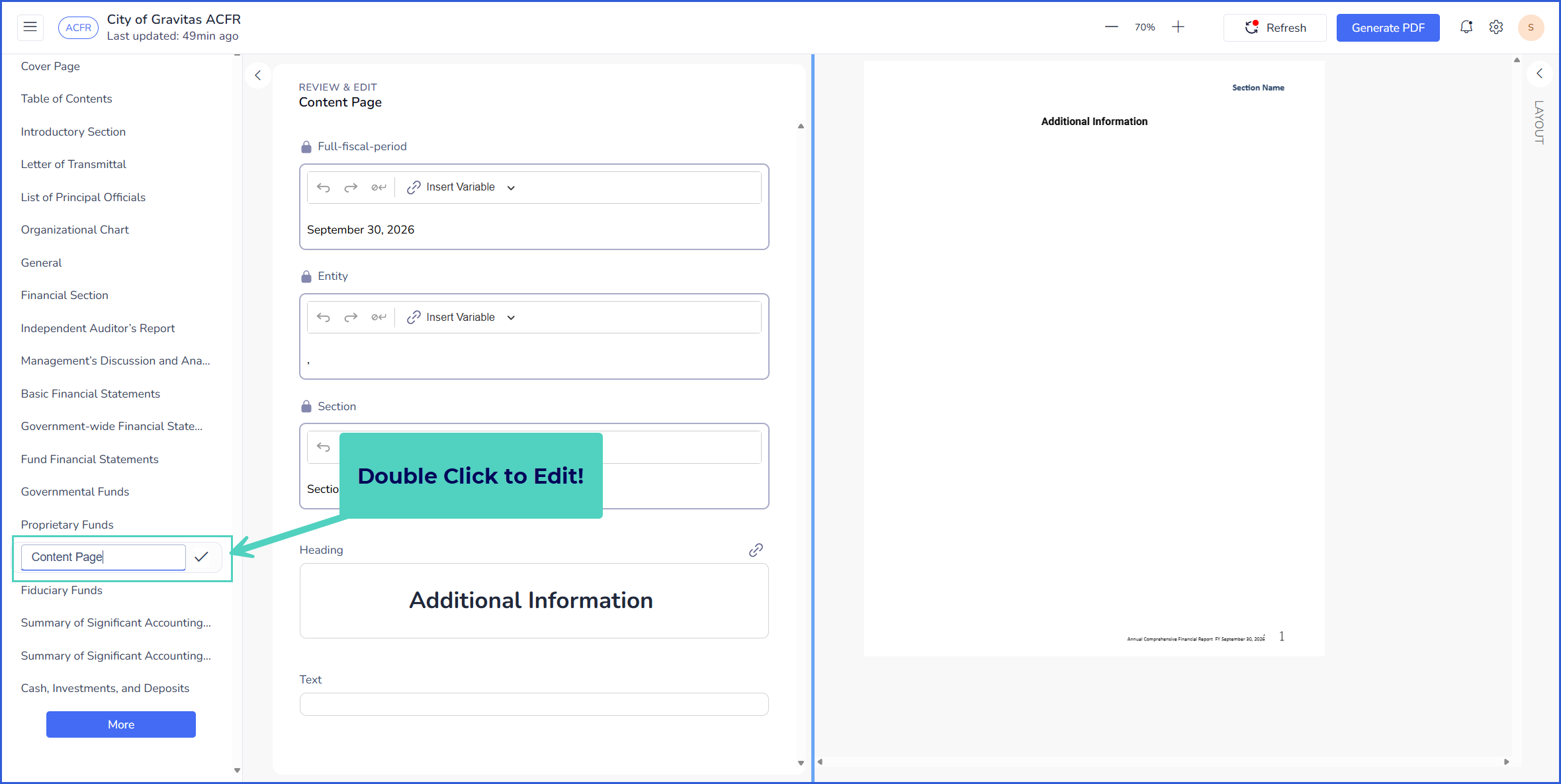 Disclosure Studio - Manage Report Sections within your ACFR – ClearGov ...